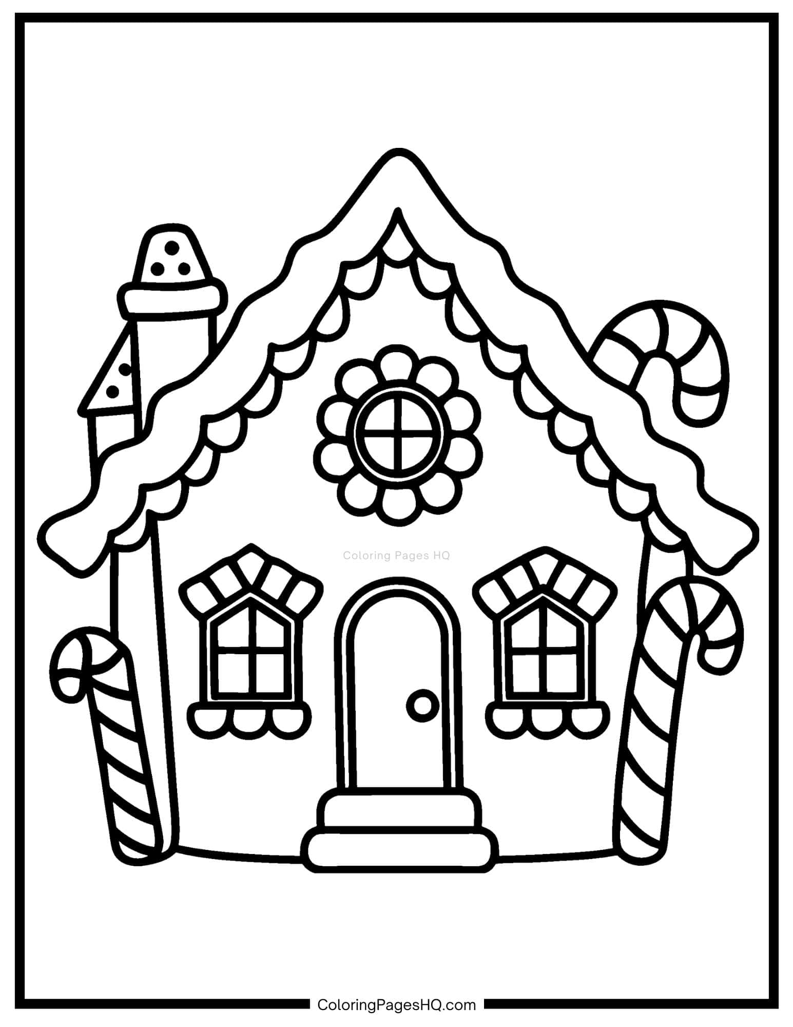 Cute Gingerbread House Coloring Pages (Free PDF Printables) - Coloring ...