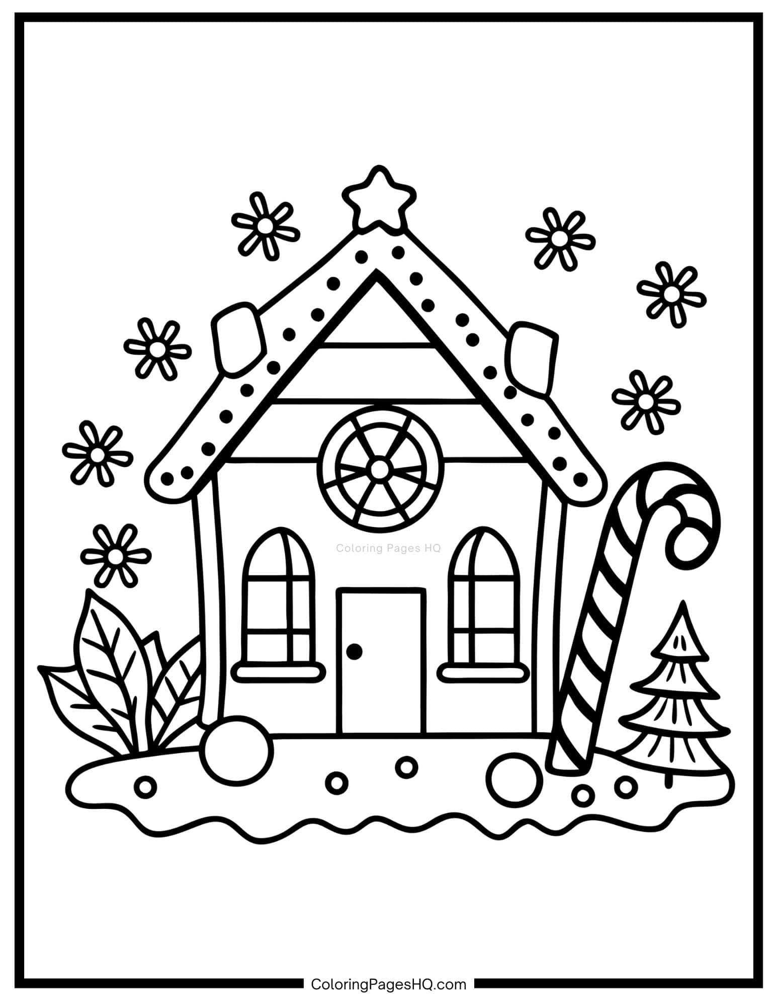 Cute Gingerbread House Coloring Pages (Free PDF Printables) - Coloring ...