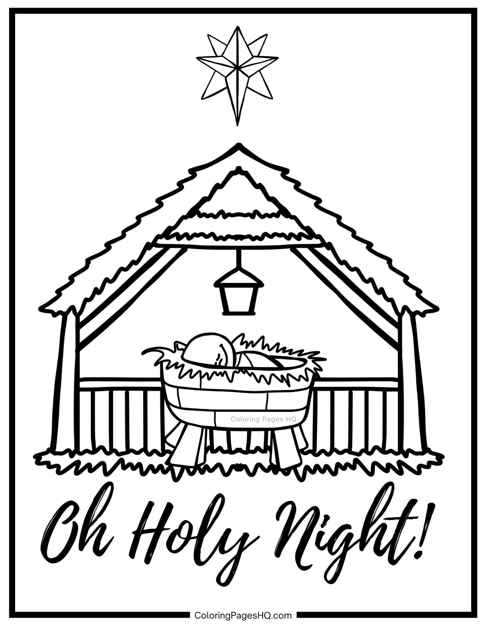 Nativity Scene Coloring Pages (Free PDF Printables) - Coloring Pages HQ