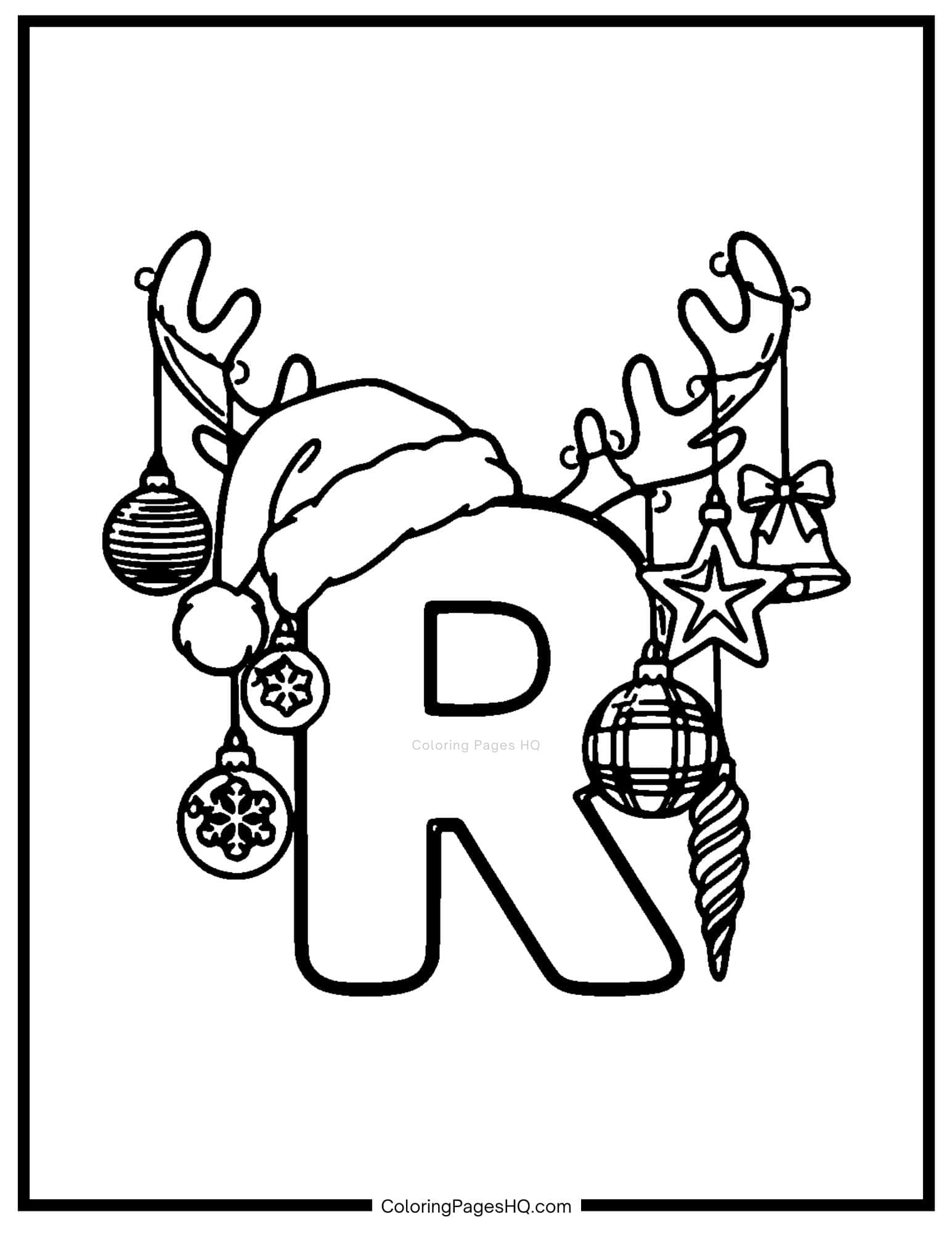 Christmas Alphabet Coloring Pages (Free PDF Printables) - Coloring Pages HQ