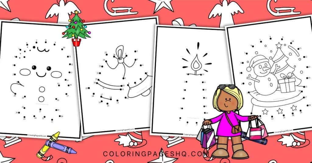 Christmas Dot to Dot Coloring Pages (Free PDF Printables) - Coloring ...
