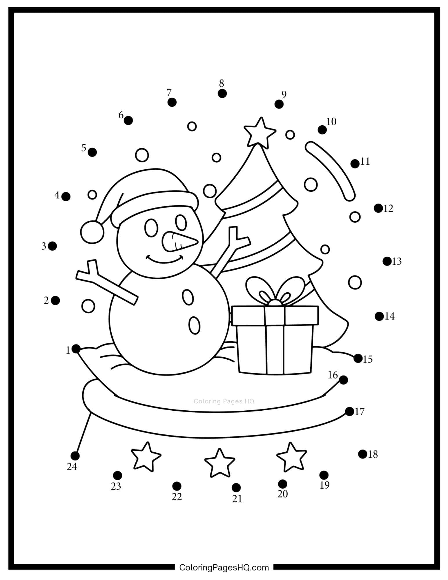 Christmas Dot to Dot Coloring Pages (Free PDF Printables) - Coloring ...