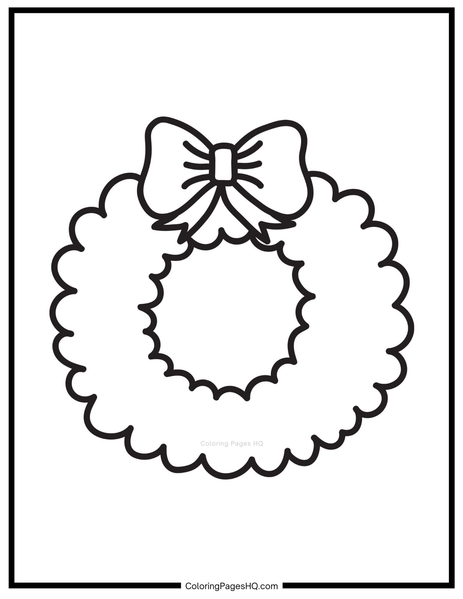 Christmas Wreath Coloring Pages (Free PDF Printables) - Coloring Pages HQ