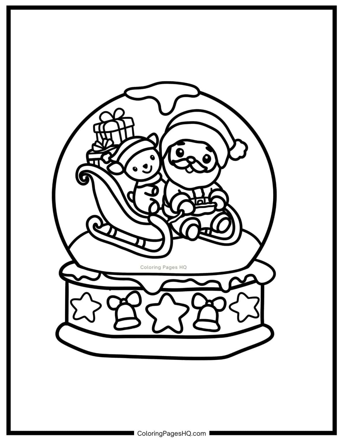 Christmas Snow Globe Coloring Pages (Free PDF Printables) - Coloring ...