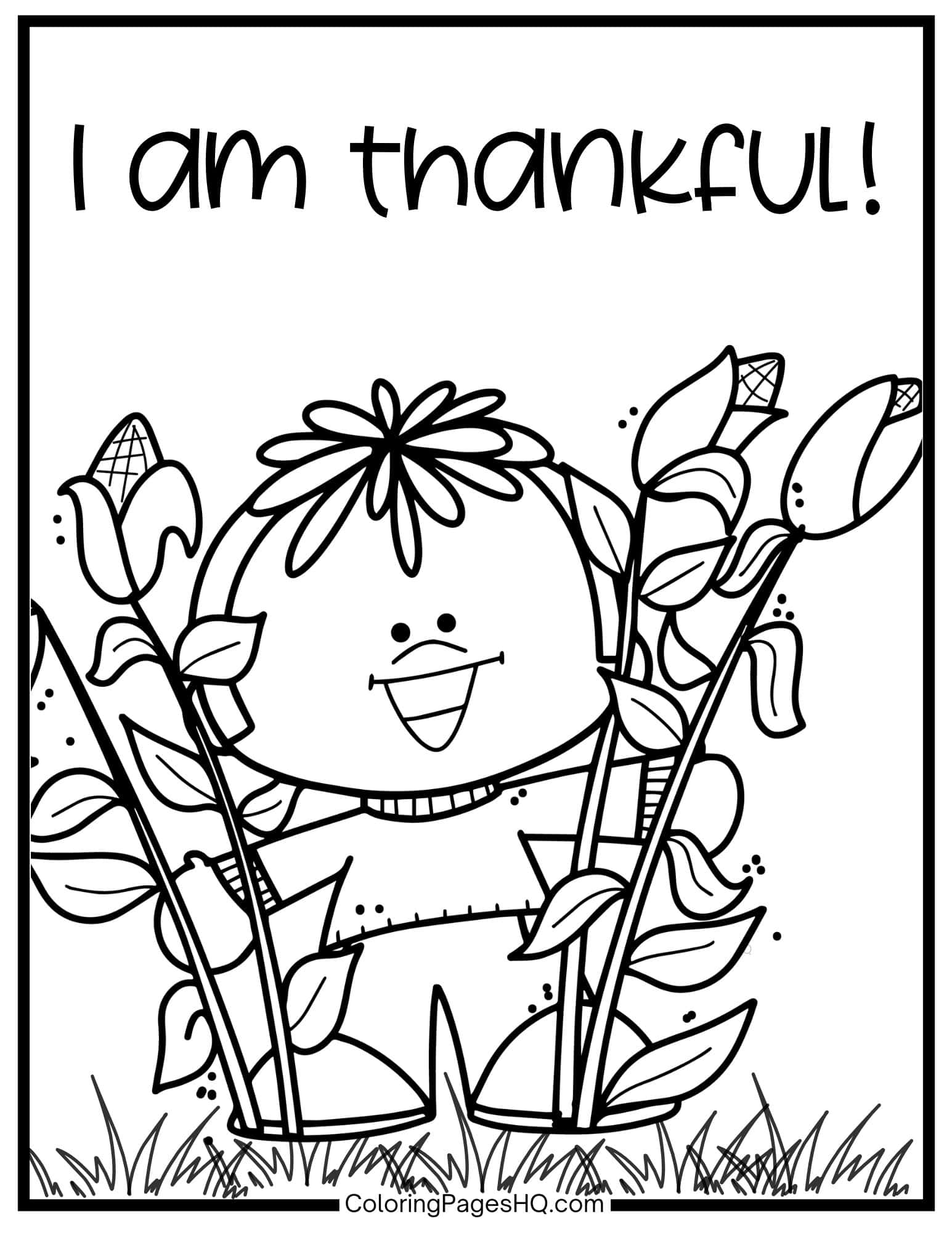 Fall I Am Thankful Coloring Pages (Free PDF Printables) - Coloring Pages HQ