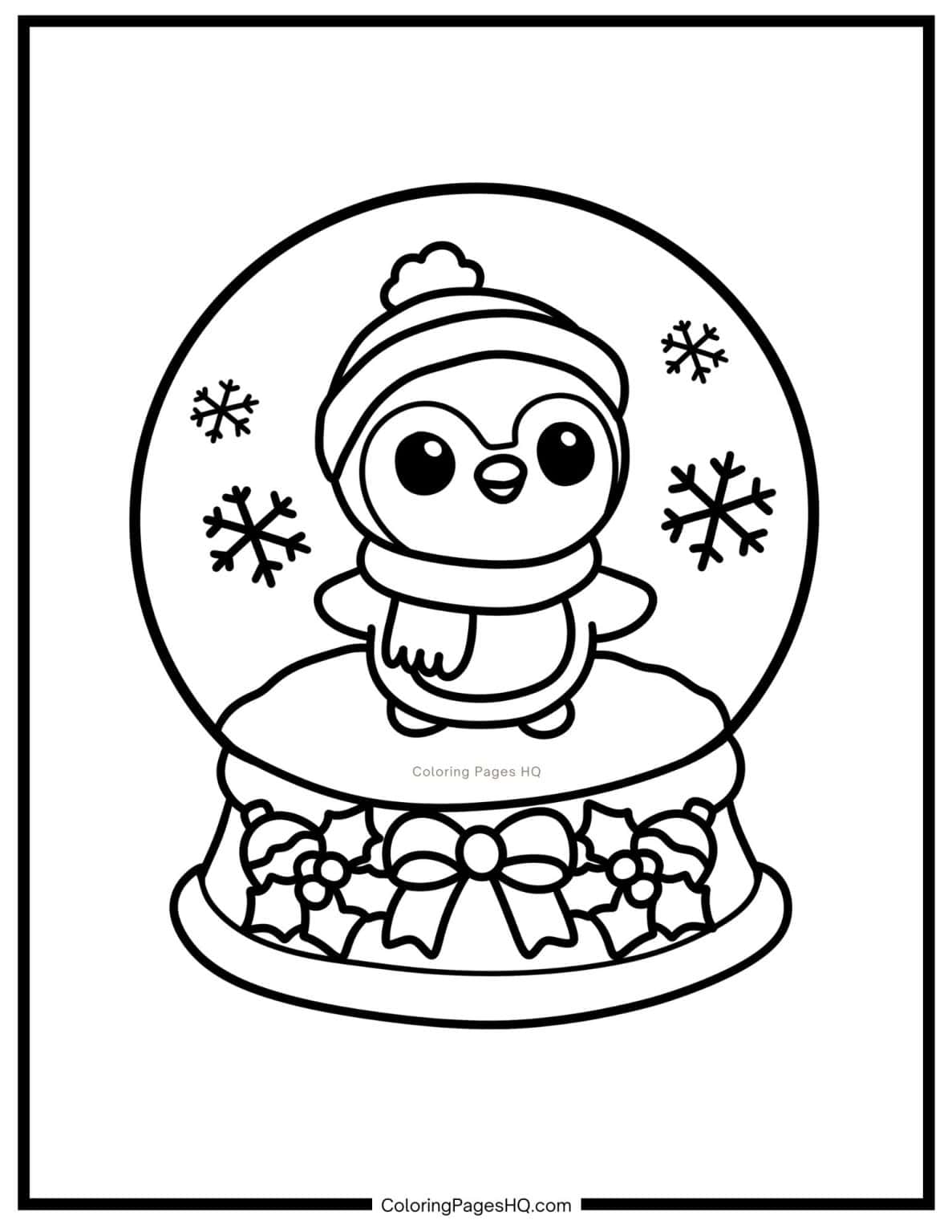 Christmas Snow Globe Coloring Pages (Free PDF Printables) - Coloring ...