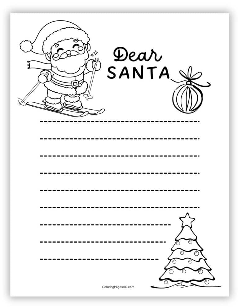 Dear Santa Letter Coloring Pages (Free PDF Printables) - Coloring Pages HQ