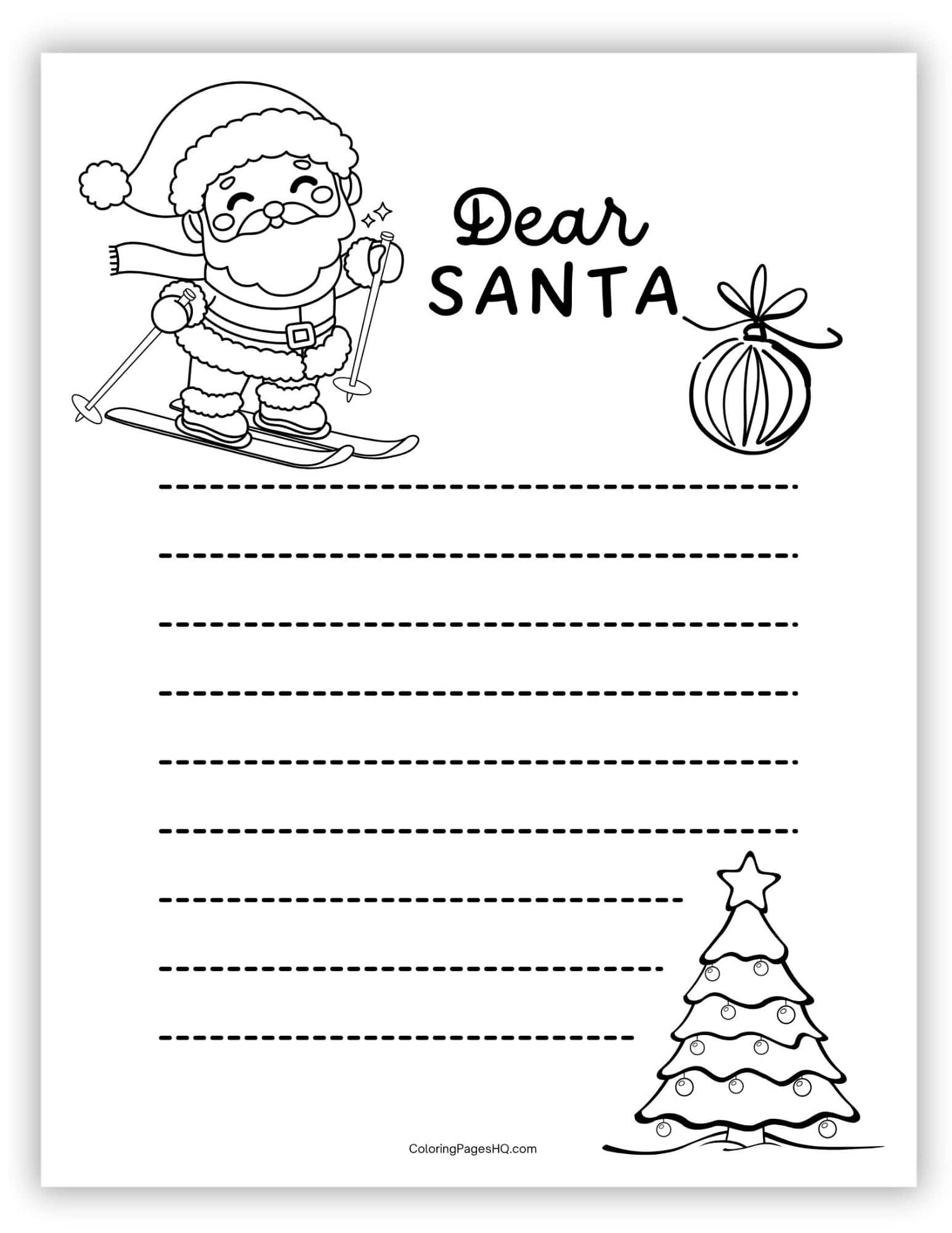 Dear Santa Letter Coloring Pages (Free PDF Printables) - Coloring Pages HQ