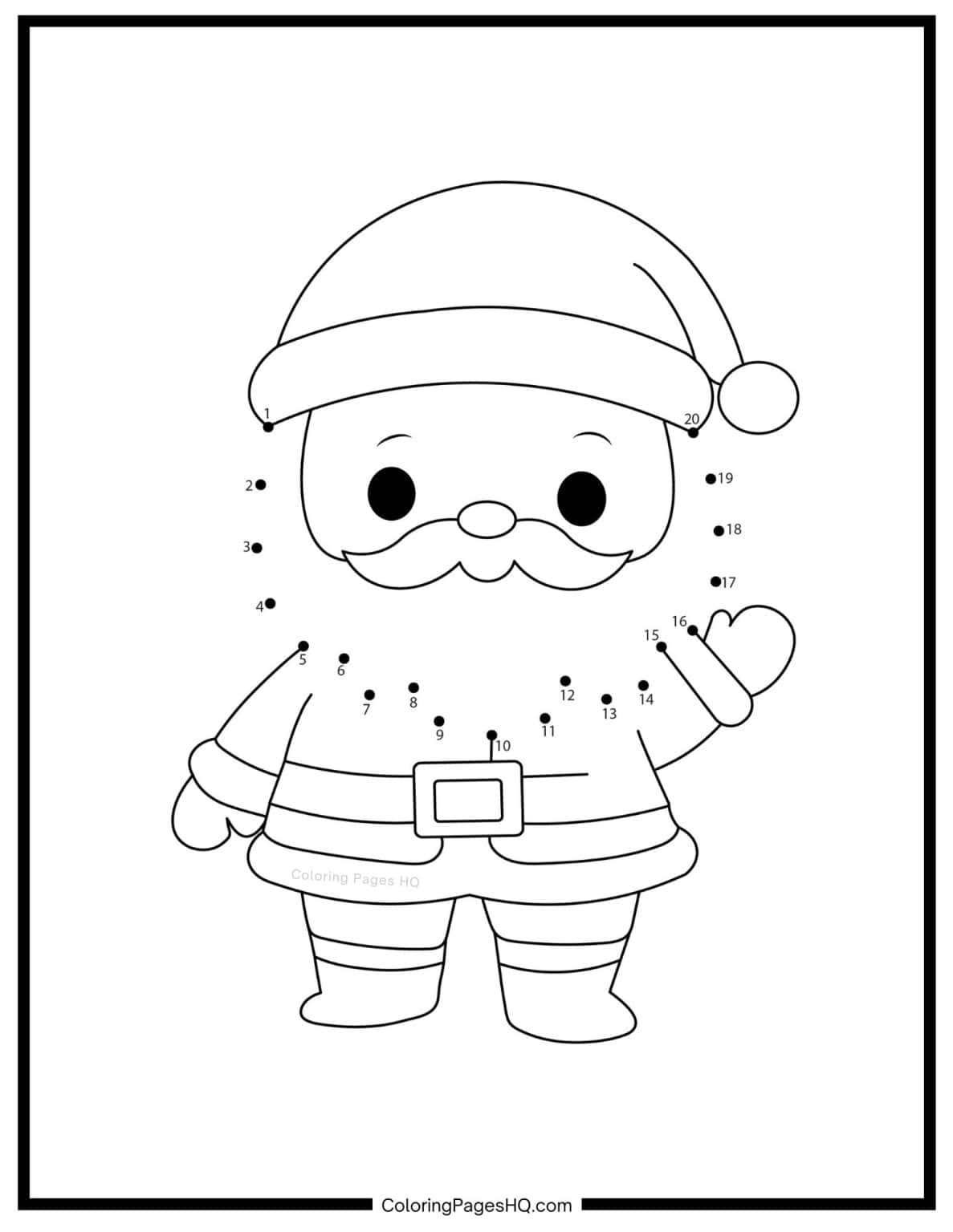Santa Claus Dot to Dot Coloring Pages (Free PDF Printables) - Coloring ...