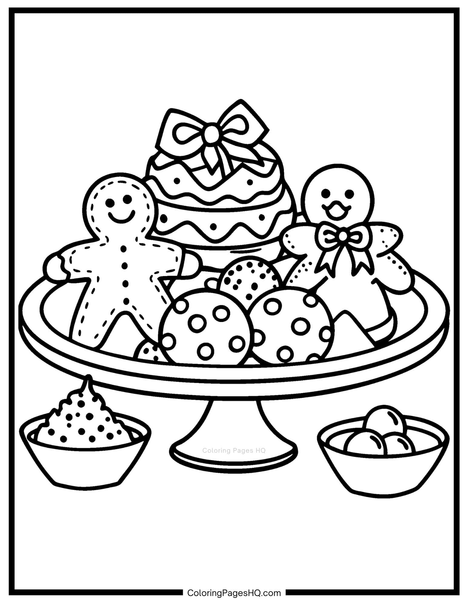 Christmas Cookie Coloring Pages (Free PDF Printables) - Coloring Pages HQ