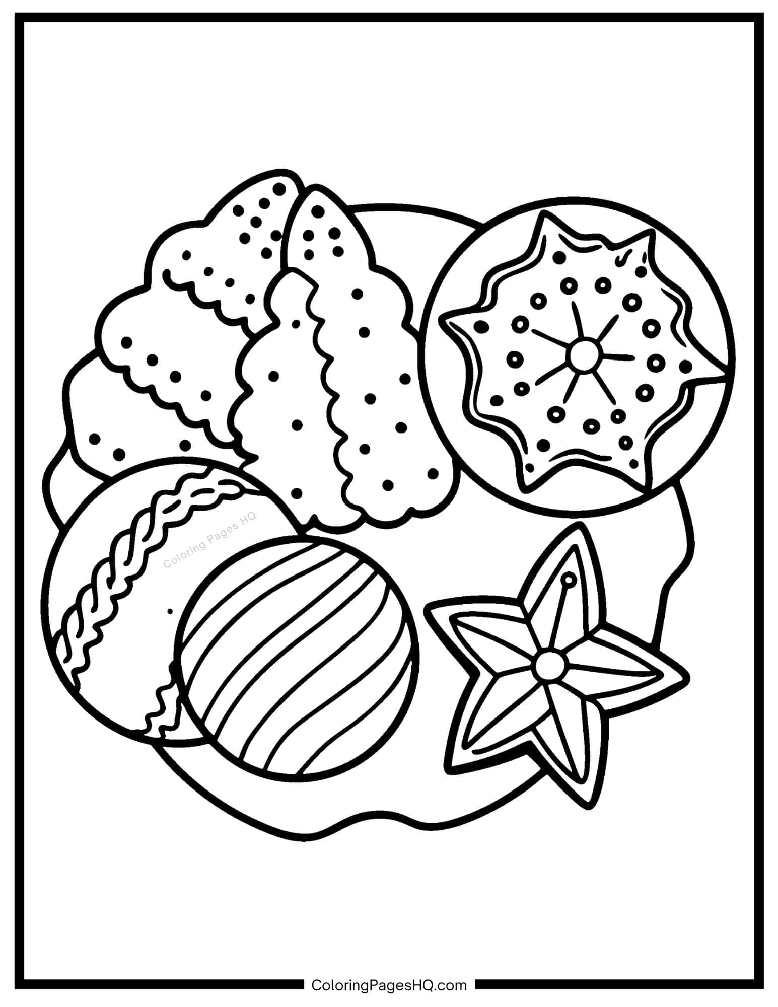 Christmas Cookie Coloring Pages (Free PDF Printables) - Coloring Pages HQ