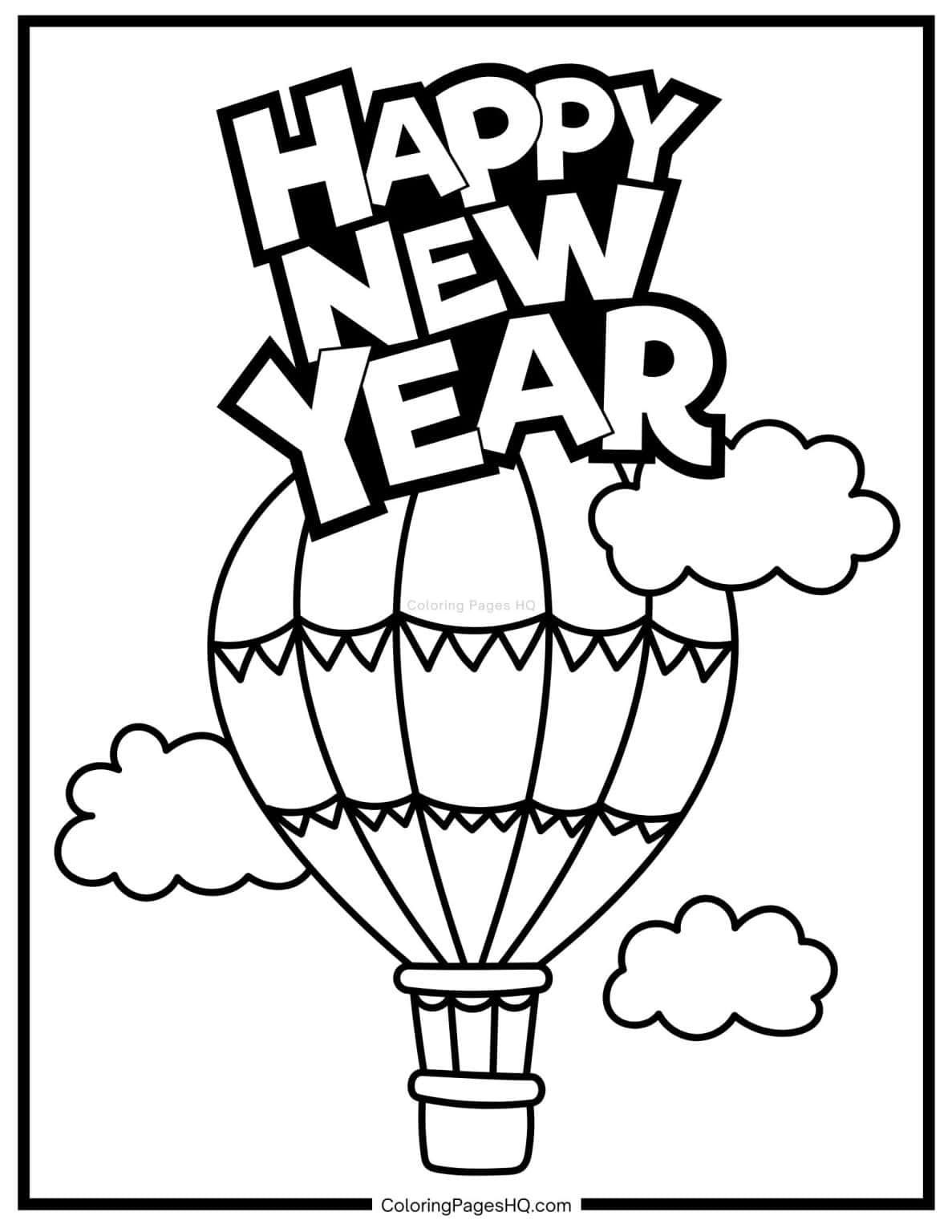 Happy New Year Coloring Pages (Free PDF Printables) - Coloring Pages HQ