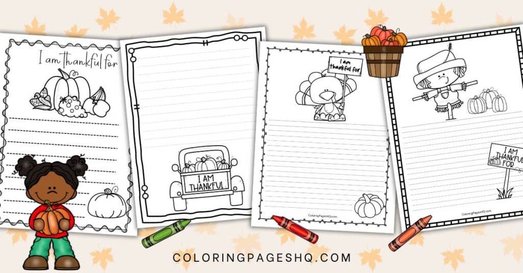 Thanksgiving I am Thankful For Coloring Pages (Free PDF Printables ...