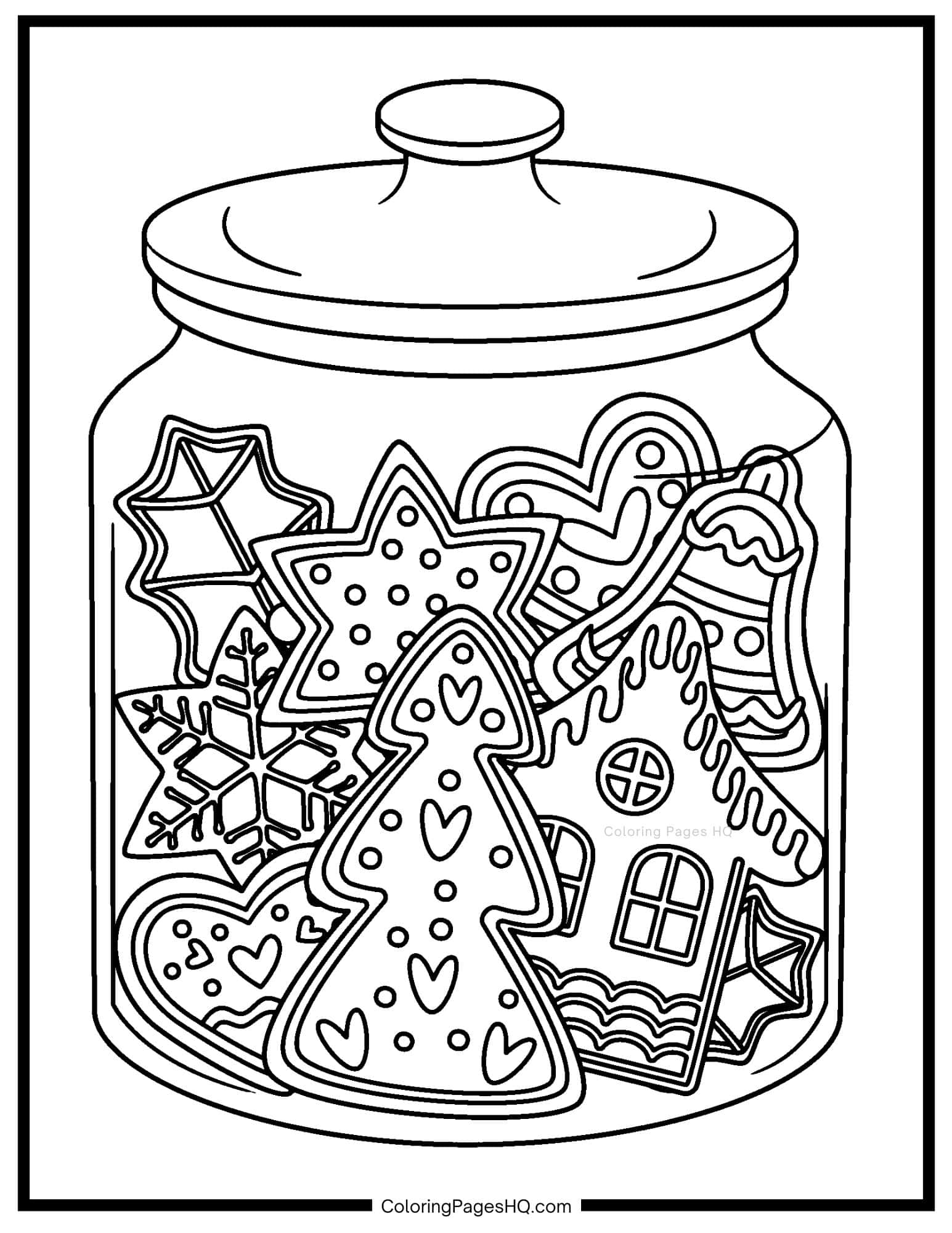 Christmas Cookie Coloring Pages (Free PDF Printables) - Coloring Pages HQ