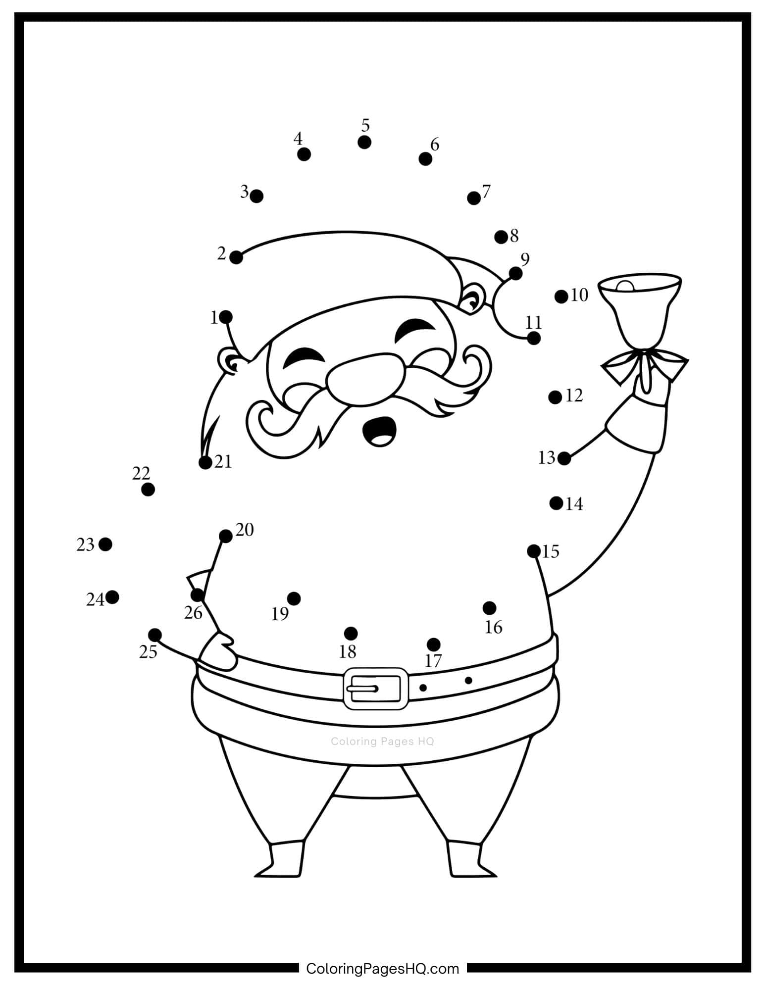 Santa Claus Dot to Dot Coloring Pages (Free PDF Printables) - Coloring ...