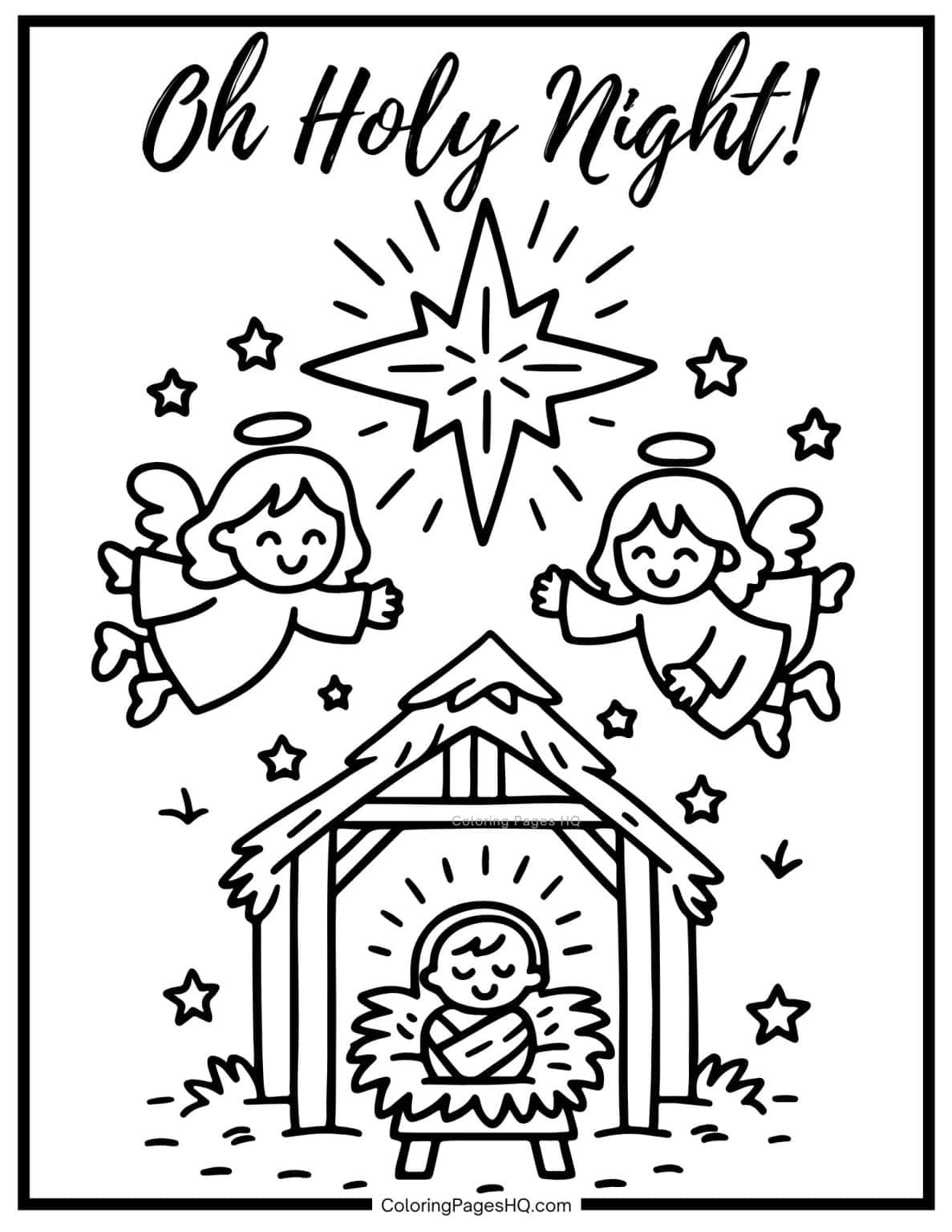 Nativity Scene Coloring Pages (Free PDF Printables) - Coloring Pages HQ