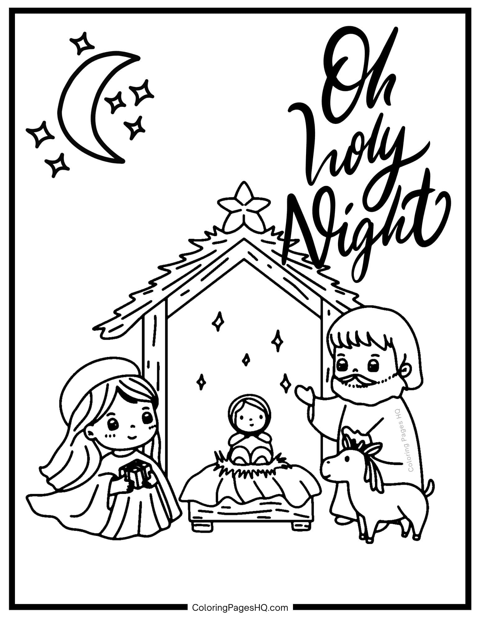 Nativity Scene Coloring Pages (Free PDF Printables) - Coloring Pages HQ