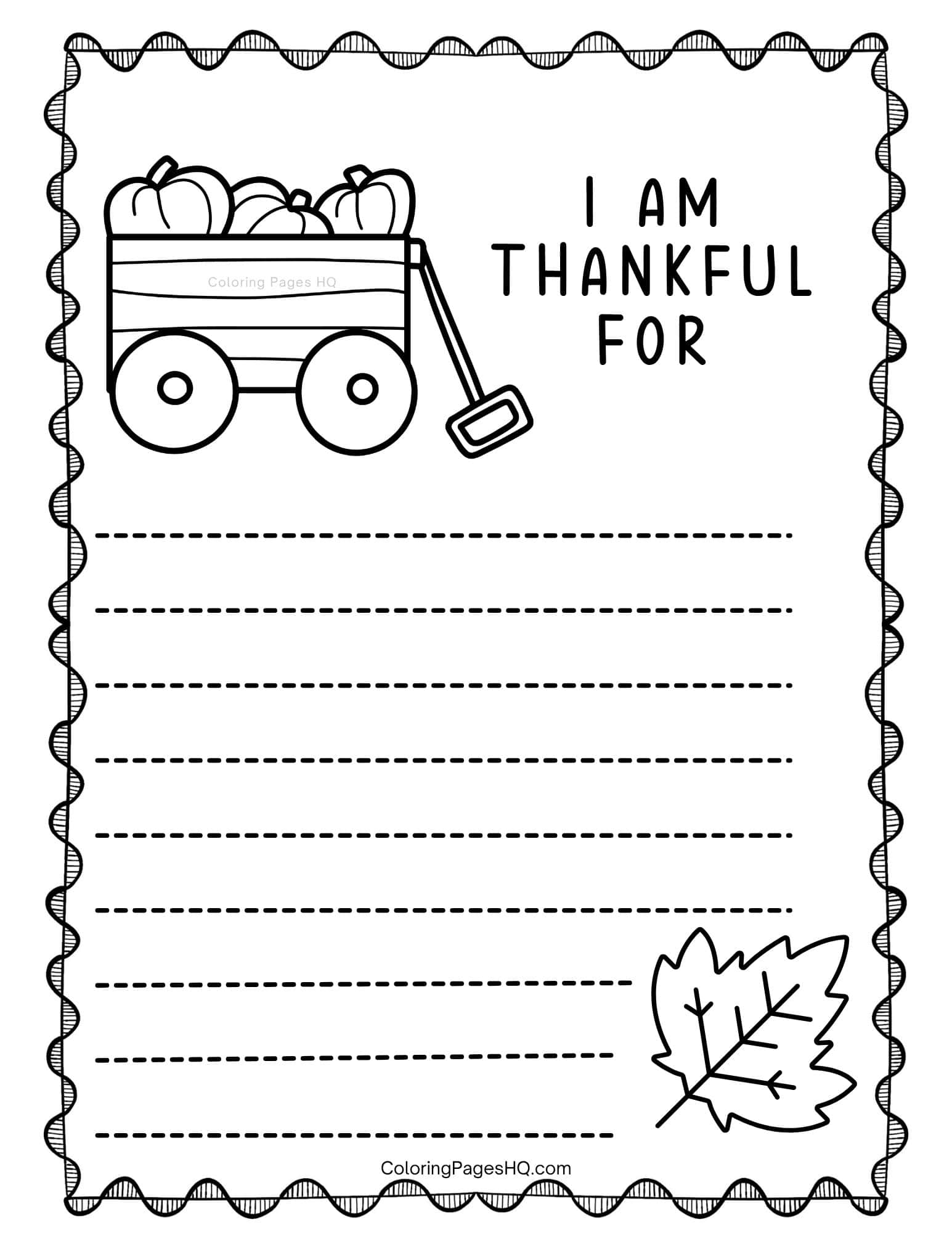 Thanksgiving I am Thankful For Coloring Pages (Free PDF Printables ...