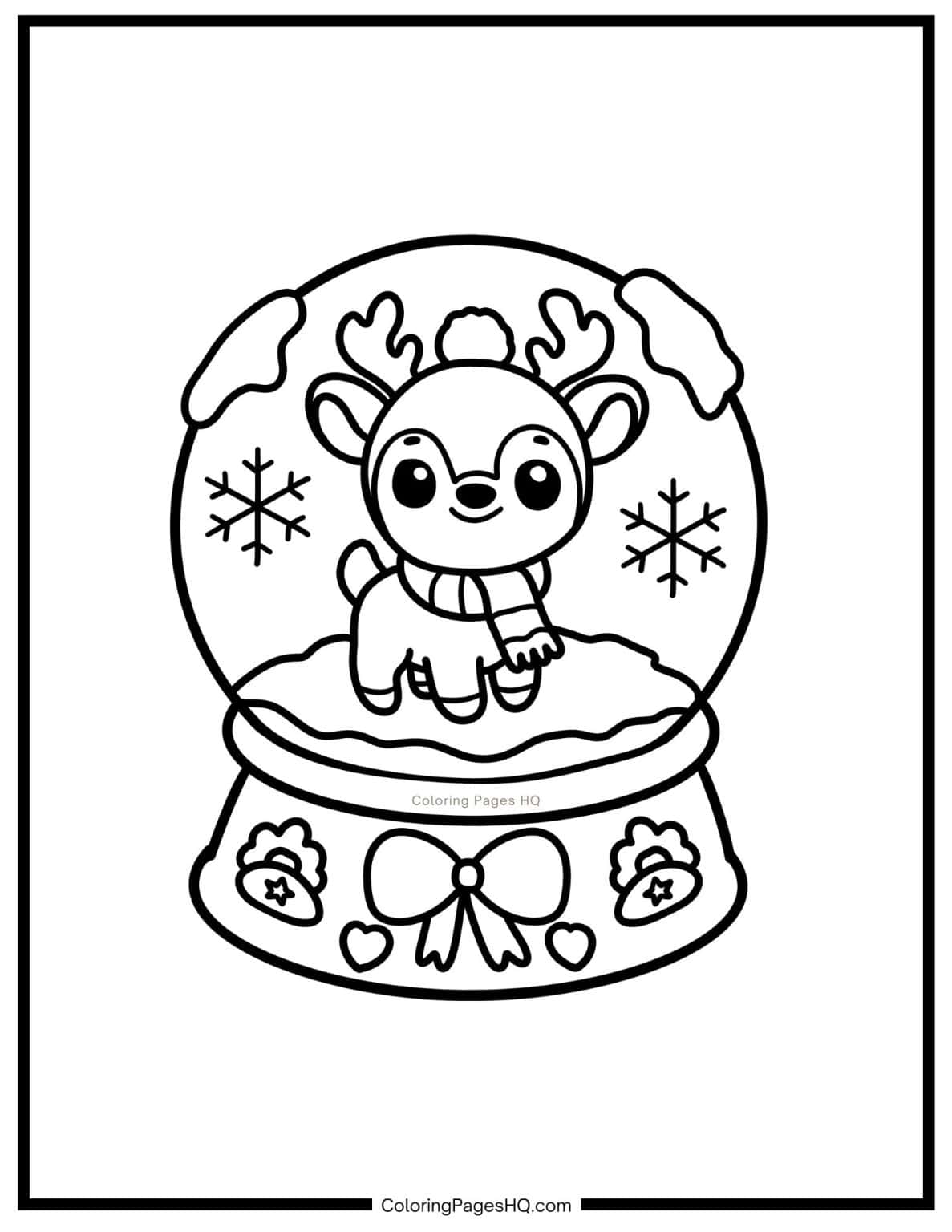 Christmas Snow Globe Coloring Pages (Free PDF Printables) - Coloring ...