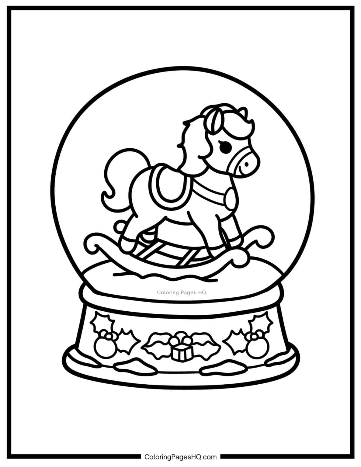 Christmas Snow Globe Coloring Pages (Free PDF Printables) - Coloring ...