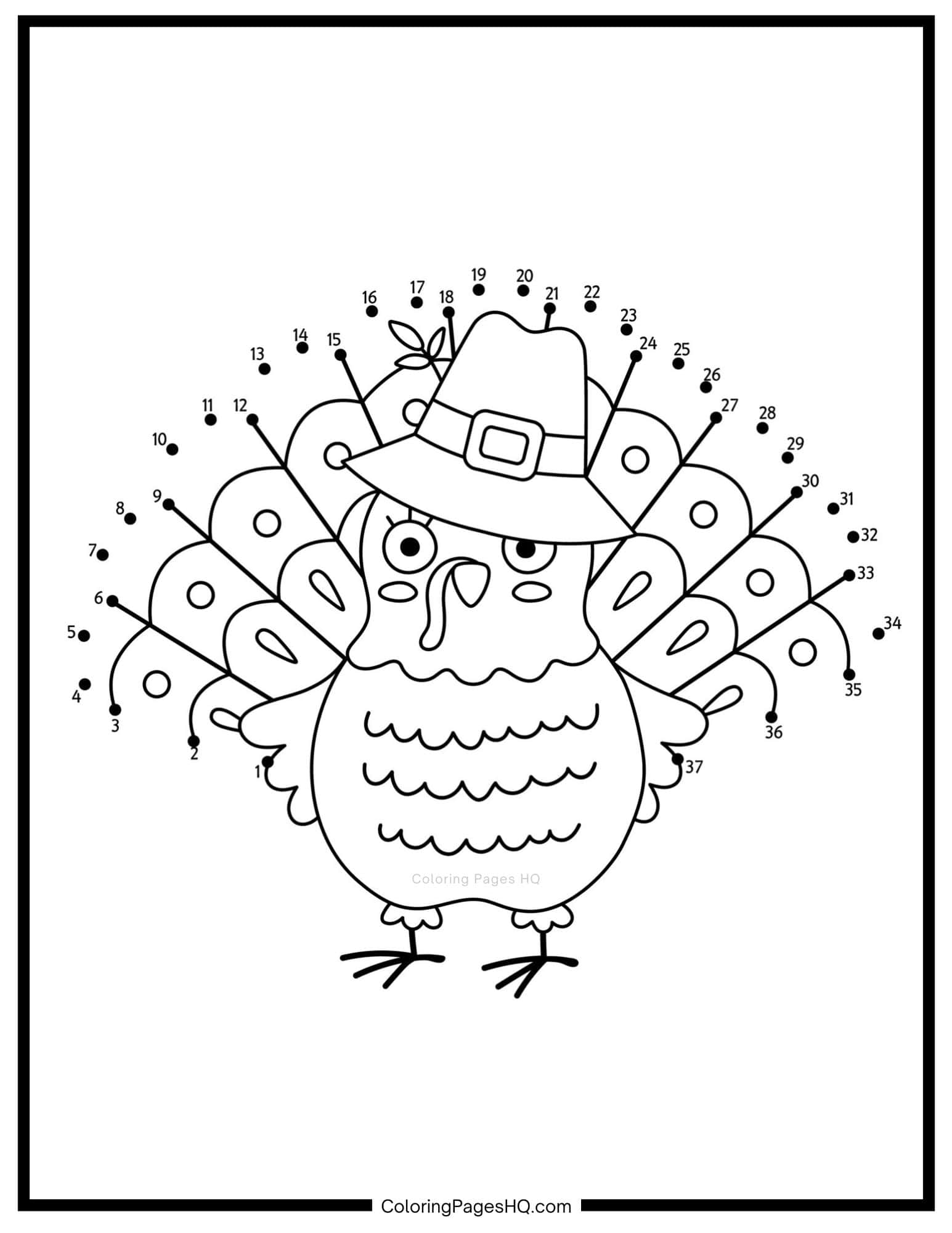 Thanksgiving Connect the Dots Coloring Pages (Free PDF Printables ...