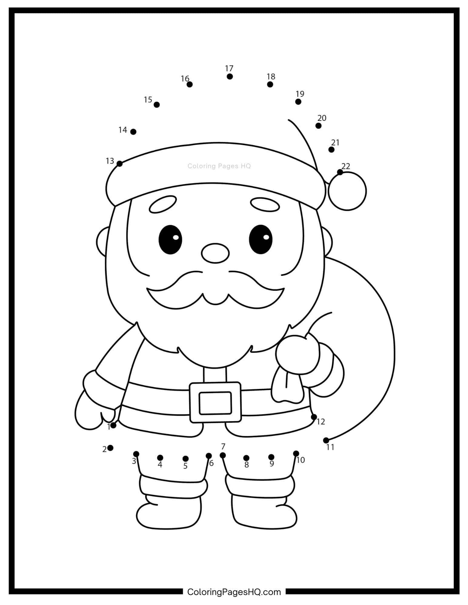 Santa Claus Dot to Dot Coloring Pages (Free PDF Printables) - Coloring ...