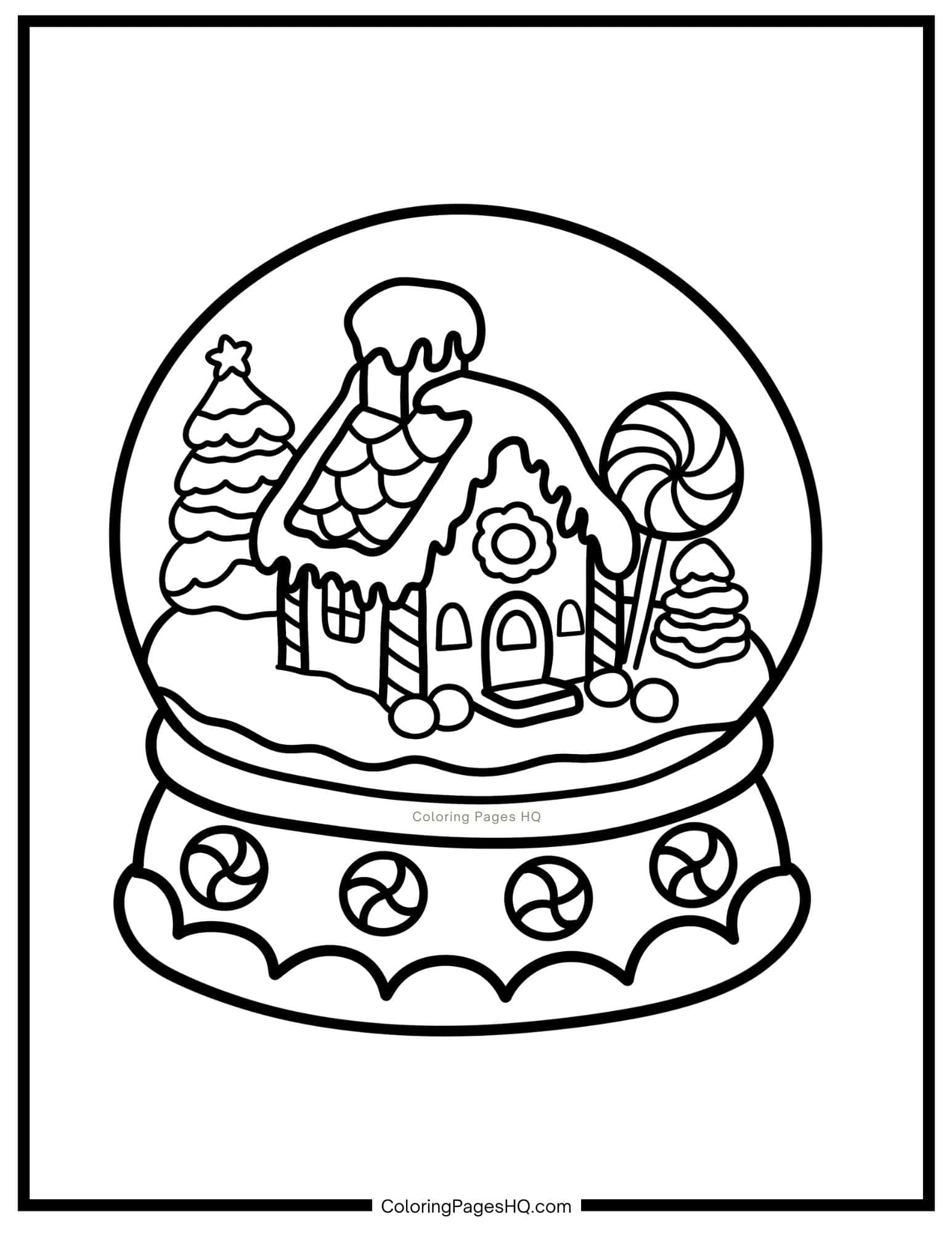 Christmas Snow Globe Coloring Pages (Free PDF Printables) - Coloring ...