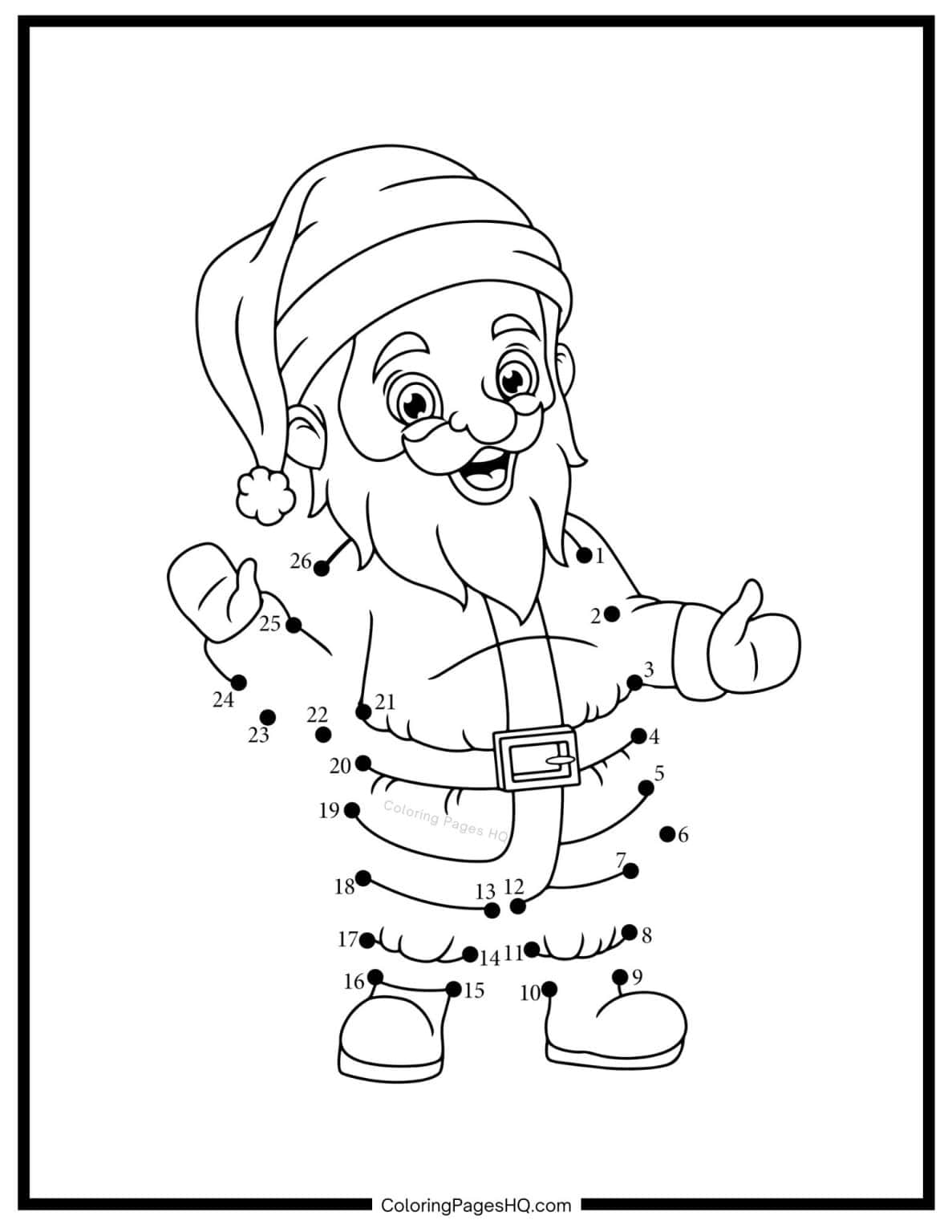 Santa Claus Dot to Dot Coloring Pages (Free PDF Printables) - Coloring ...