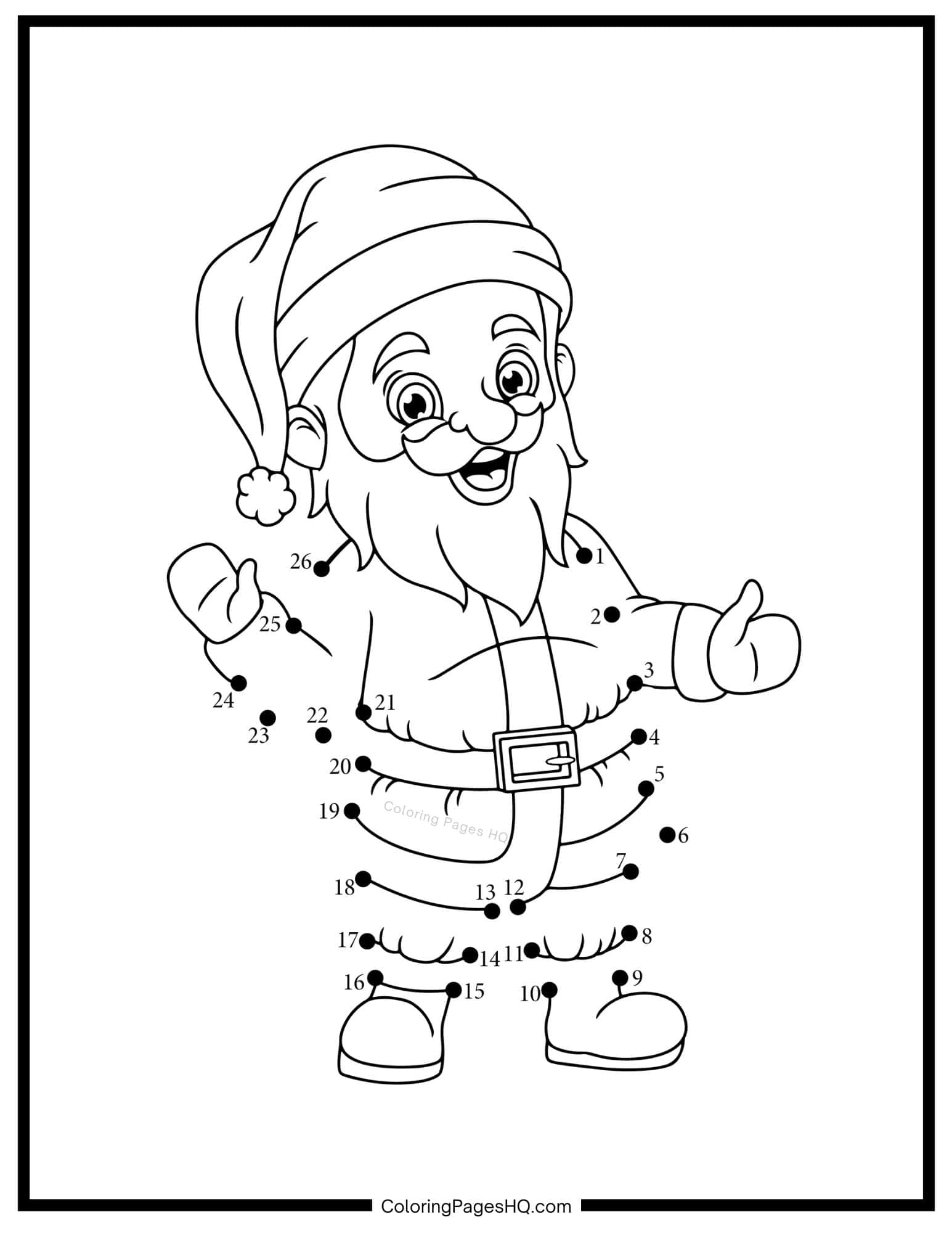 Santa Claus Dot to Dot Coloring Pages (Free PDF Printables) - Coloring ...
