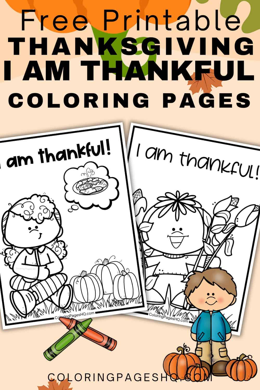 Fall I Am Thankful Coloring Pages (Free PDF Printables) - Coloring Pages HQ