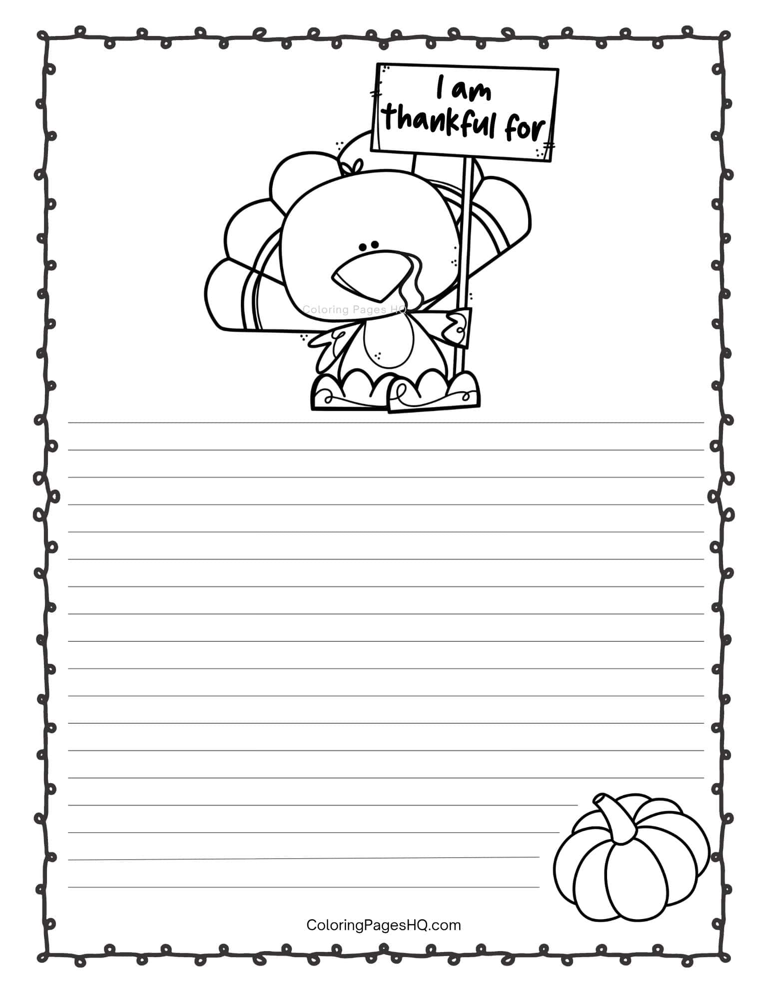 Thanksgiving I am Thankful For Coloring Pages (Free PDF Printables ...