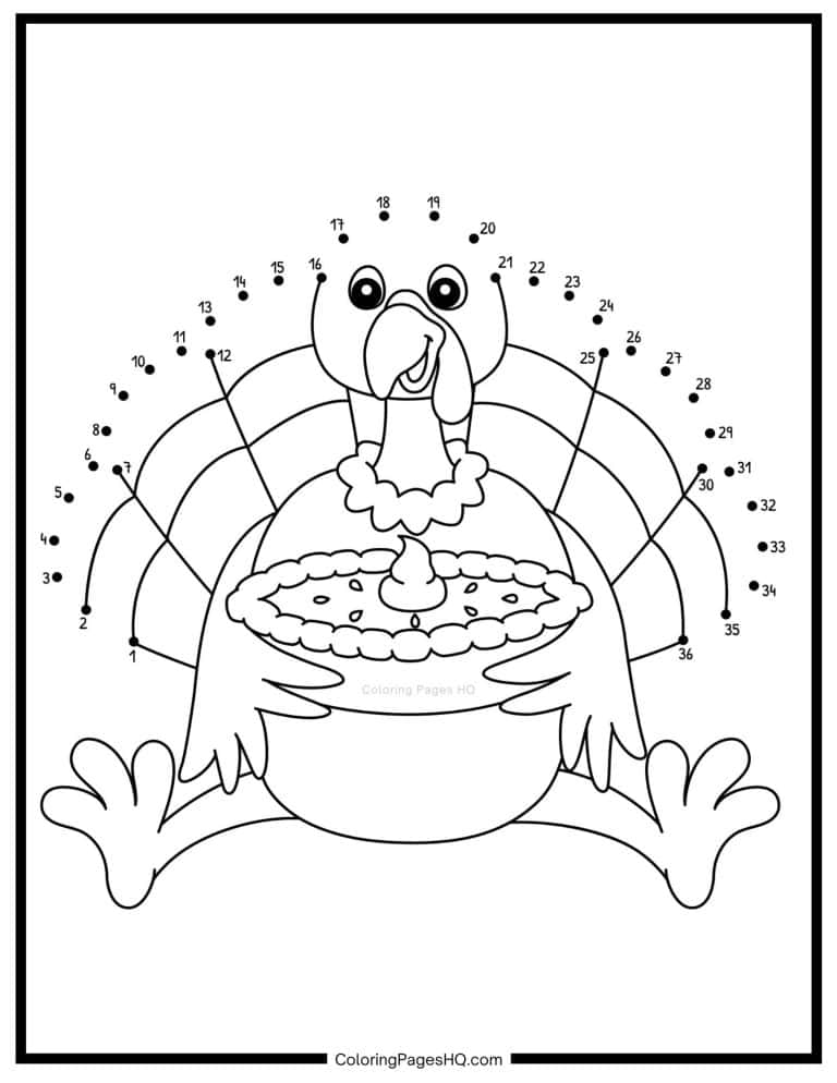 Thanksgiving Connect the Dots Coloring Pages (Free PDF Printables ...