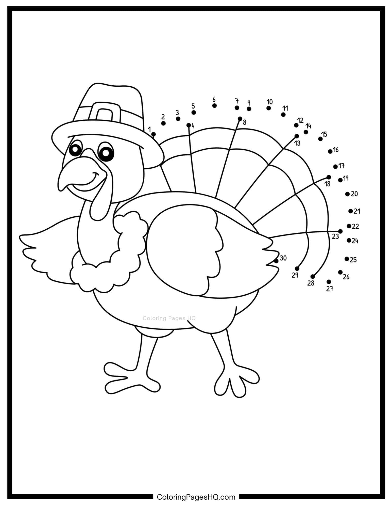 Thanksgiving Connect the Dots Coloring Pages (Free PDF Printables ...