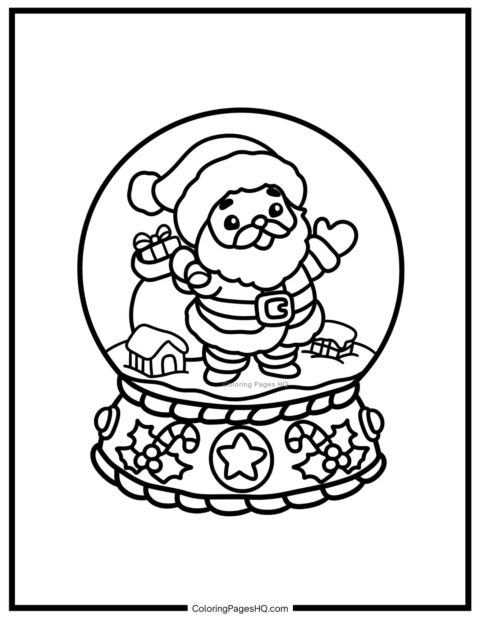 Christmas Snow Globe Coloring Pages (Free PDF Printables) - Coloring ...