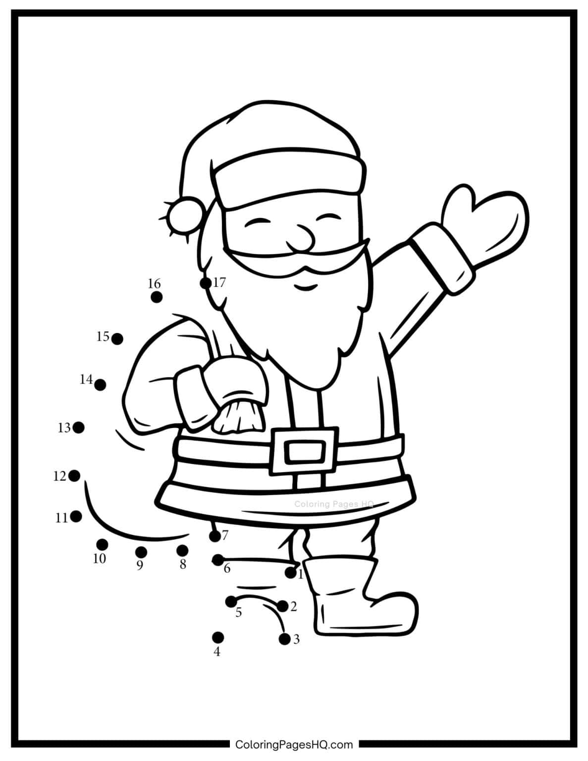 Santa Claus Dot to Dot Coloring Pages (Free PDF Printables) - Coloring ...