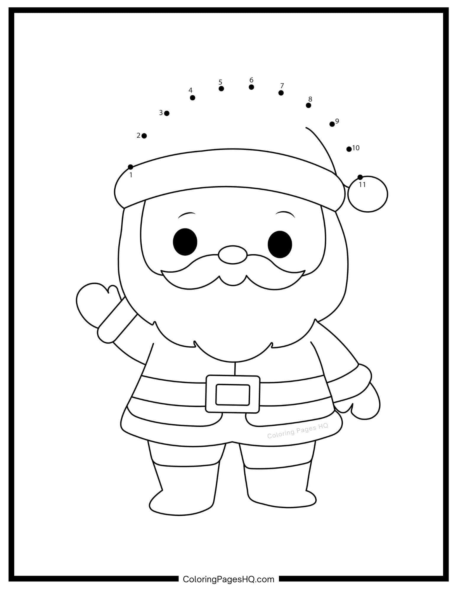 Santa Claus Dot to Dot Coloring Pages (Free PDF Printables) - Coloring ...