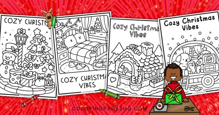 Cozy Christmas Coloring Pages (Free PDF Printables) - Coloring Pages HQ