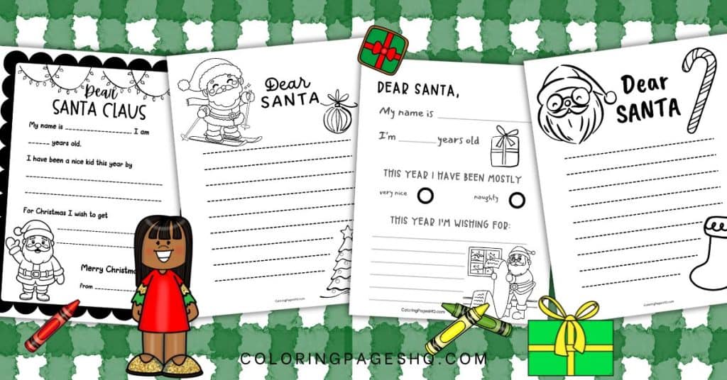 Dear Santa Letter Coloring Pages (Free PDF Printables) - Coloring Pages HQ