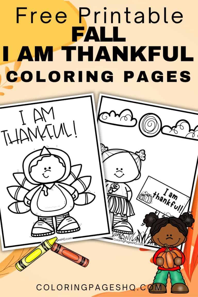 Fall I Am Thankful Coloring Pages (Free PDF Printables) - Coloring Pages HQ