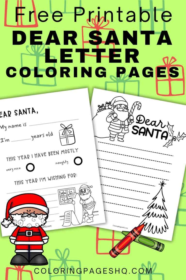 Dear Santa Letter Coloring Pages (Free PDF Printables) - Coloring Pages HQ