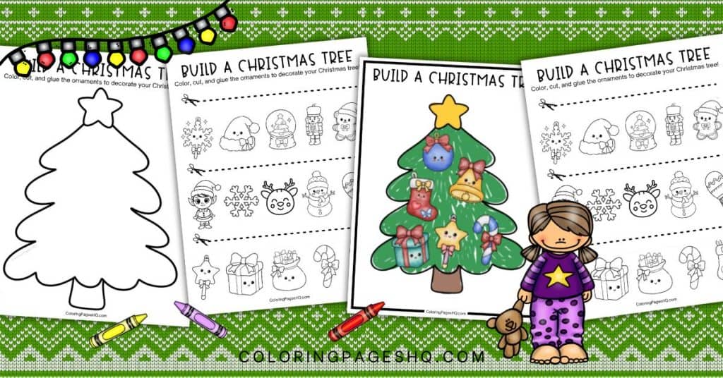 Build a Christmas Tree Coloring Activity (Free PDF Printables ...